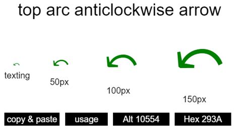 Top Arc Anticlockwise Arrow Symbol And Codes