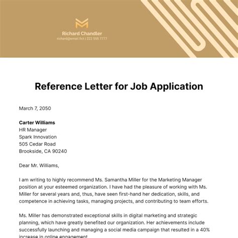 Sample Character Reference Letter For Job Application Design Talk