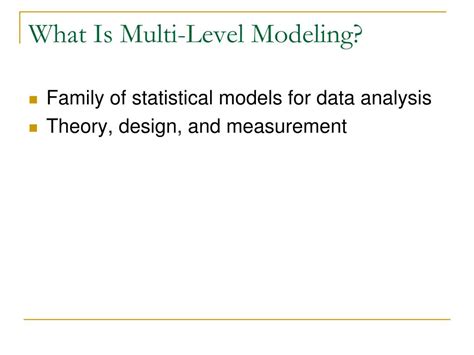PPT Introduction To Multi Level Modeling PowerPoint Presentation Free Download ID 3792494