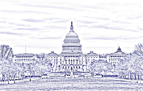 Us Capitol Building Drawing Digital Art By Craig Fildes Fine Art America
