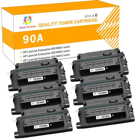 Toner H Party 6 Pack Compatible Ce390a Toner Cartridge For Hp 90a Toner
