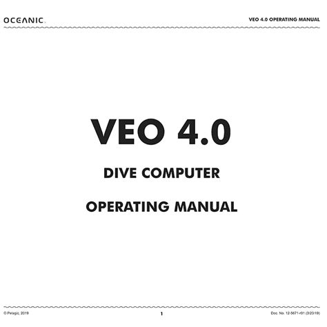 Oceanic Veo 40 Dive Computer User Manual