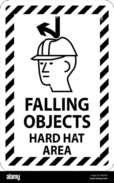 Danger Sign Falling Objects Hard Hat Area Stock Vector Image And Art Alamy