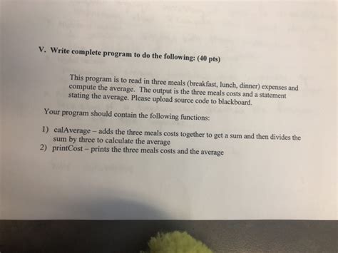 Solved V Write Complete Program To Do The Following 40