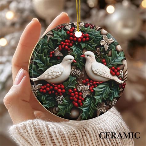 Turtle Dove Ornament Etsy