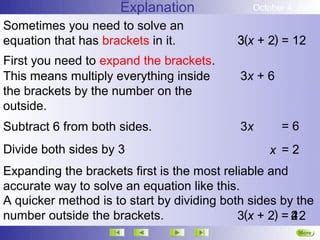Equations With Brackets PPT