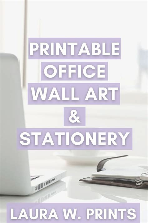 Printable Office Wall Art Diy Digital Stationery Girly Home Office