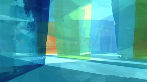 Abstract Depiction Of Colorful Translucent Structures Creating A Vibrant Immersive Space Stock