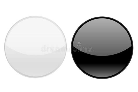 Black And White Round Glass Buttons Stock Vector Illustration Of Graphic Design 112133679