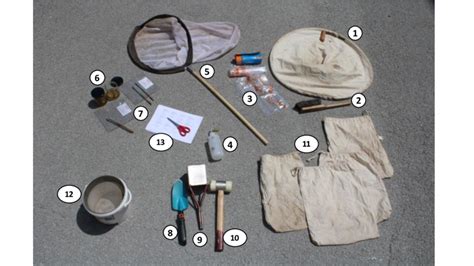 Sampling Material For Invertebrate Sampling 1 Beating Net 2 Hand
