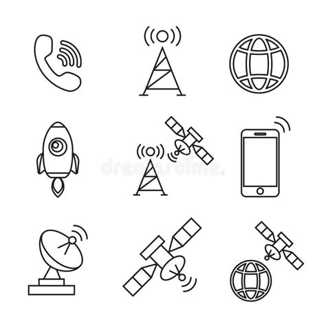 Satellite Icons Satellite Communication Wireless Satellite Connection Satellite Technology