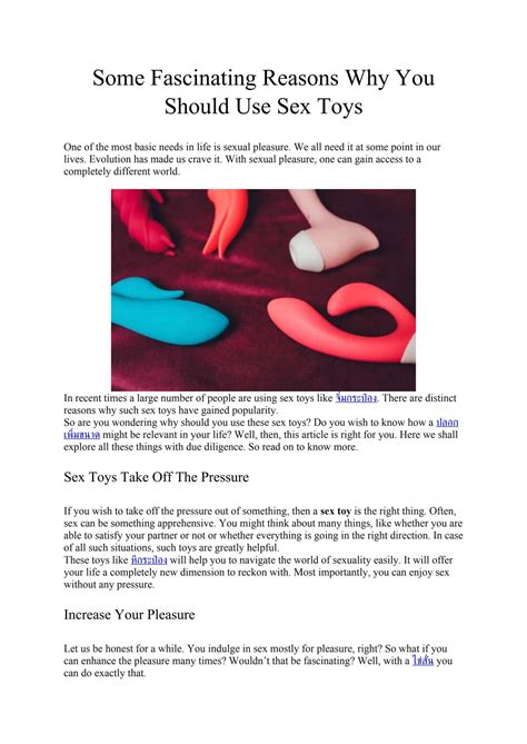 Some Fascinating Reasons Why You Should Use Sex Toys By Toy Hiso Issuu