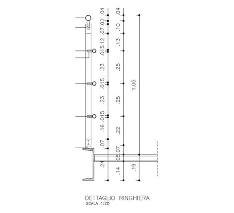 Detail Railing Structure Elevation D View Layout DWG File