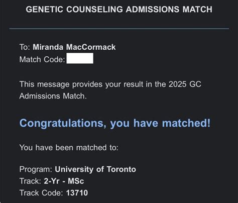 I Am Beyond Excited To Announce That I Have Matched With The University Of Torontos Master Of
