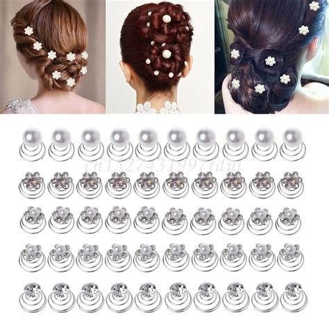 신부 웨딩 진주 꽃 머리핀 소용돌이 나선형 트위스트 티아라 헤어 쥬얼리 10 개헤어 주얼리 Aliexpress