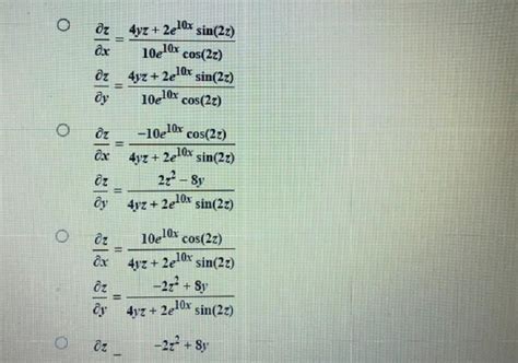 Solved Text Use Implicit Differentiation On The Equation 2 Y Z 2