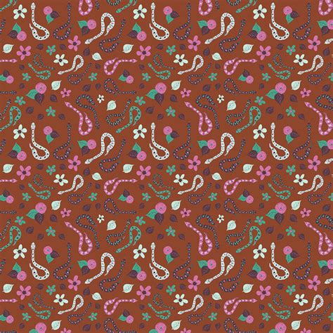 Decorative Snakes Pattern Rust Digital Art By Lisa Blake Fine Art