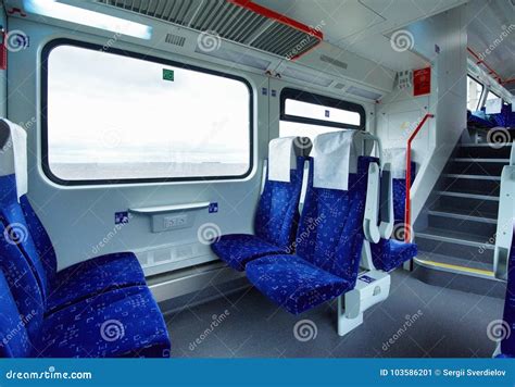 Emtpy Interior Of The Intercity Double Decker Train Of Comfort Class