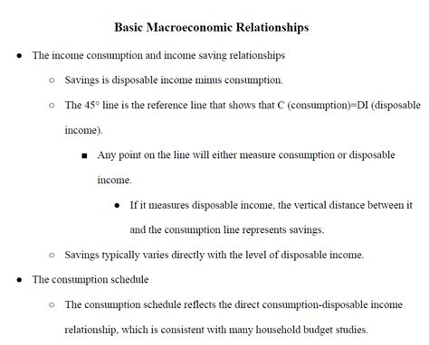 Basic Macroeconomic Relationships Notes Made By Teachers