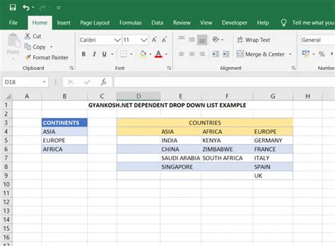 how to create a dependent drop down list in excel gyankosh