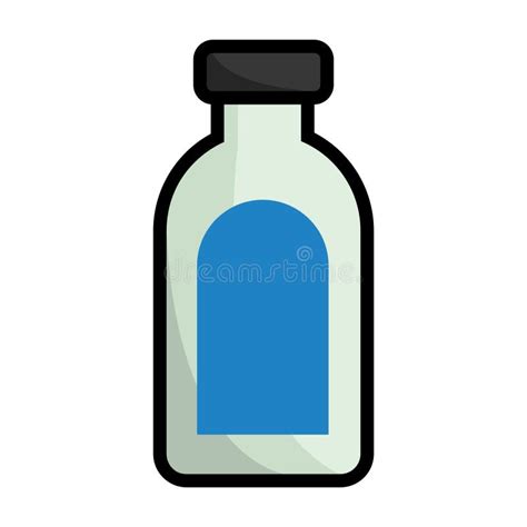 Clear Bottle With Blue Label Vector Stock Illustration Illustration