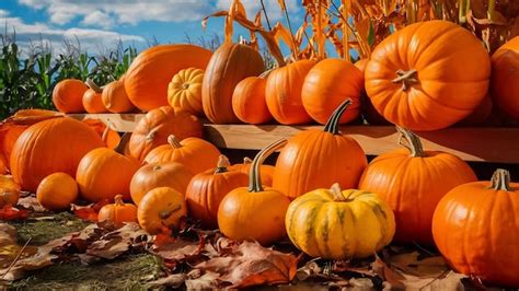 Fresh Ripe Pumpkins Premium Ai Generated Image