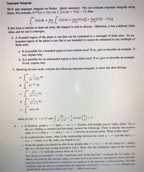 solved improper integrals we ll start improper integrals on