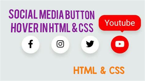 Social Media Button Hover Using Only Html And Css Youtube
