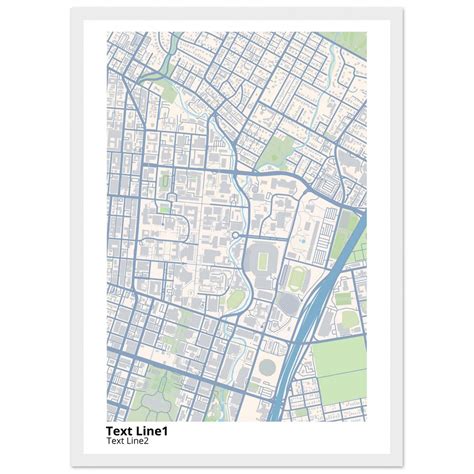 University Of Texas At Austin Campus Map Poster Graduation T Ink