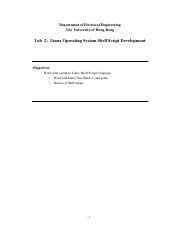 Lab 2 Shell Script Development Pdf Department Of Electrical Engineering City University Of