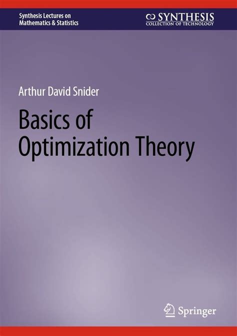 Synthesis Lectures On Mathematics And Statistics Basics Of Optimization
