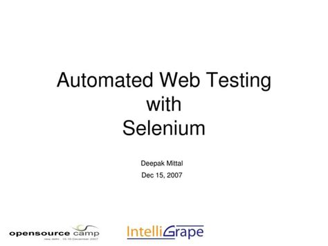 automated web testing with selenium ppt