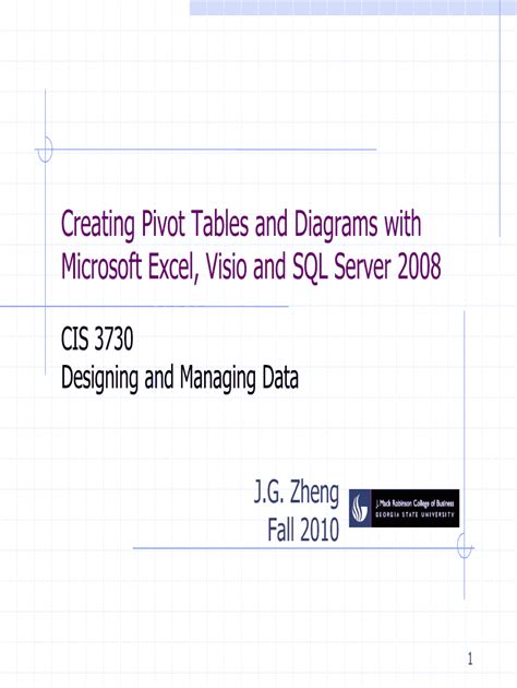 Fillable Online Creating Pivot Tables And Diagrams With Fax Email Print PdfFiller