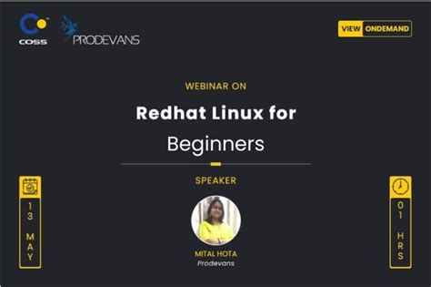 Webinar On Redhat Linux For Beginners Cossindia Prodevans Wing
