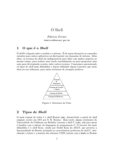 Fferrari O Shell Unix Pdf Shell Informática Unix