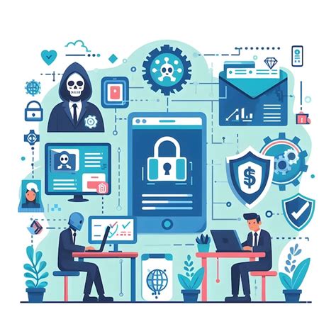 Cybersecurity Illustrations Vector Graphics Design Premium Ai Generated Vector
