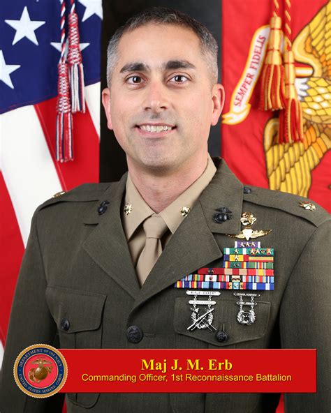 Maj J M Erb 1st Marine Division Biography