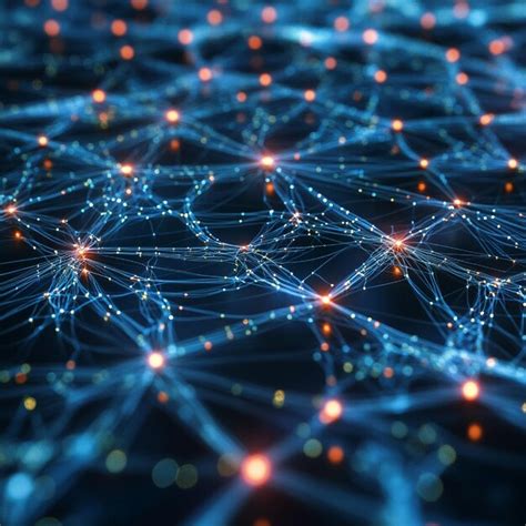 A Digital Representation Of An Ai Learning Process With Data Flowing Through Networks Premium