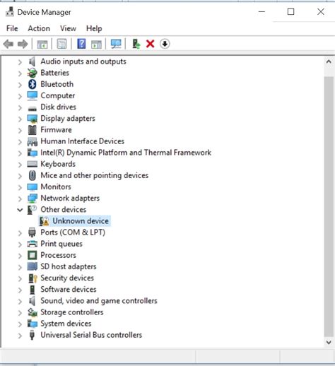 win10 pro install missing driver unknown device