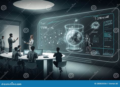 Augmented Reality Classroom Futuristic Design With Electronic
