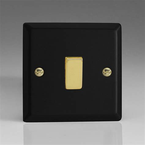 Revive Single Light Switch Matt Black Brass Rv1rmb