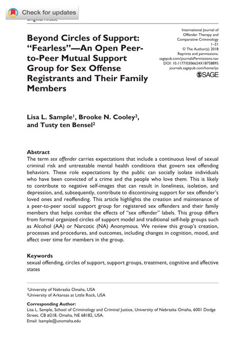 PDF Beyond Circles Of Support FearlessAn Open Peer To Peer Mutual Support Group For Sex