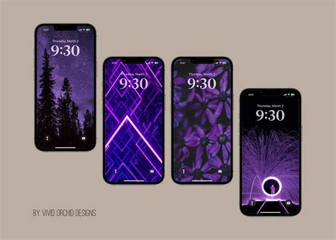Dark Purple Iphone Ios16 Wallpaper Bundle Dark Purple Lock Etsy