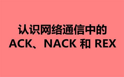 认识网络通信中的 Ack、nack 和 Rex 知乎