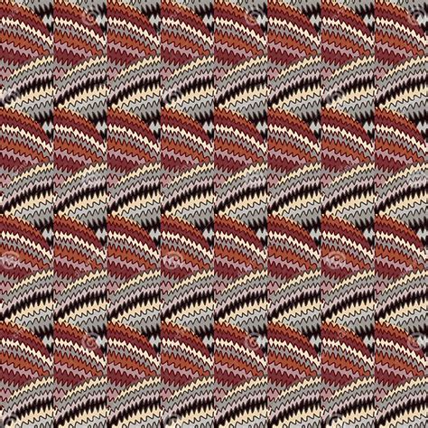 Hand Drawn Zig Zag Lines Mosaic Ornament Abstract Wave Seamless Pattern In Doodle Style Stock