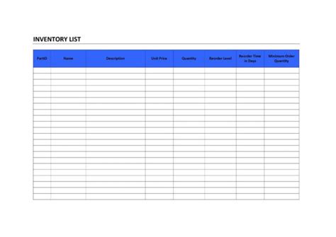Inventory Spreadsheet Template Free Db Excel