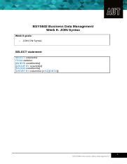 Week SQL Select Statement Babe Version Docx BSYS Business Data Management Week
