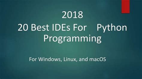 The Best Python Ides And Code Editorspdf