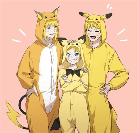 Grandpa Dad Son In Pikachu Pajamas By Globe On Twitter R Boruto