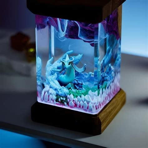 Pokemon World Resin Epoxy Lamp Eevee Pokemon Lamp Custom Resin Night Light Terrarium Resin